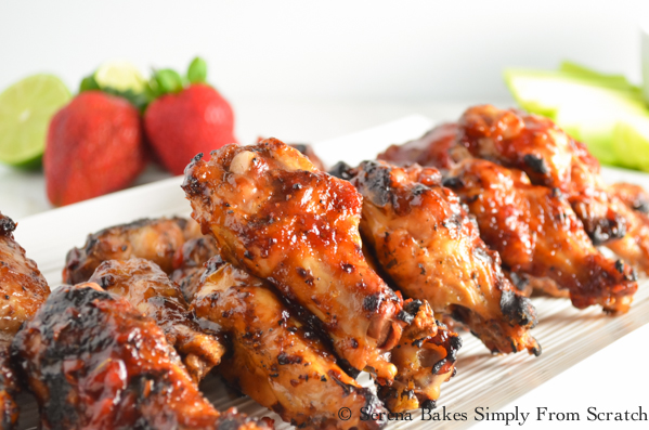 Roasted Strawberry Chipotle Barbecue Hot Wings | Serena Bakes Simply ...