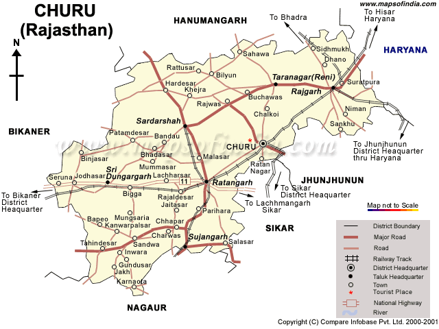 Top Tourist Place India : Map Of Rajasthan