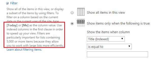 SharePoint Discover: Indexed column in SharePoint List