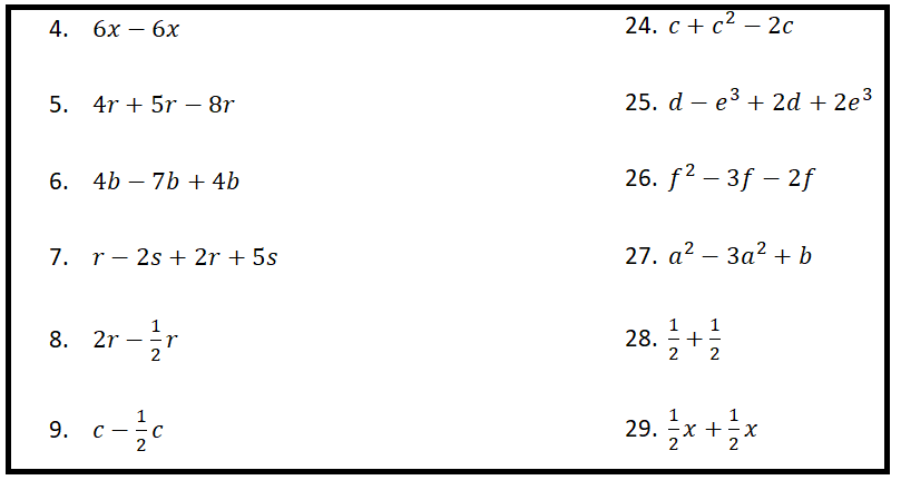 Resourceaholic: Algebra Exercises