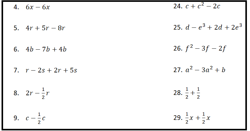 Resourceaholic: Algebra Exercises