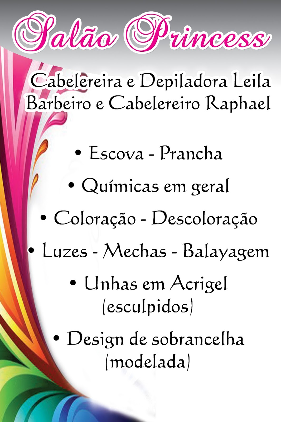 Aline Ferraz - design e fotografia: Salão Princess - lona