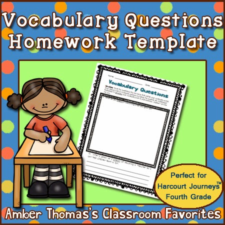 Shut the Door and Teach: Journeys Reading Vocabulary Homework