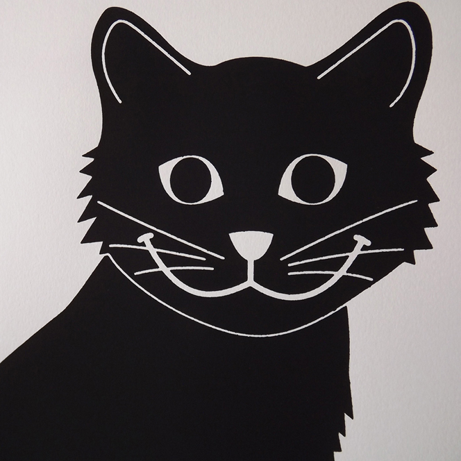 HELLO DODO: Black Cat Screen print :o)