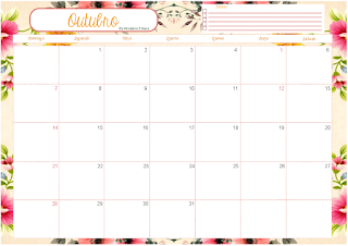Planner de Outubro para imprimir