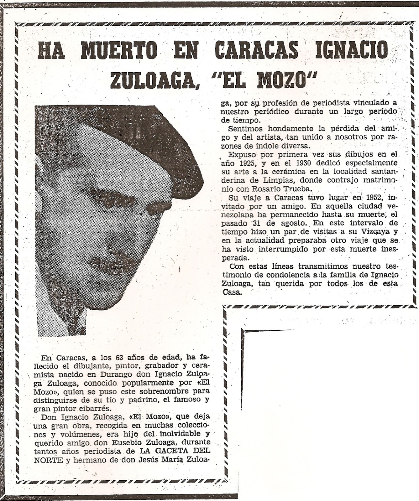 El rincón de Miguel Angel: Ignacio Zuloaga "El Mozo"