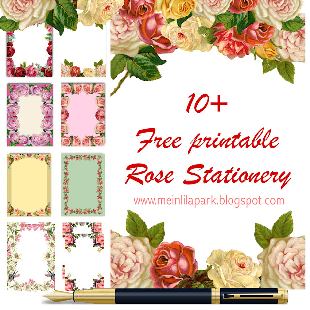 10+ Free printable rose stationeries - ausdruckbares Briefpapier ...