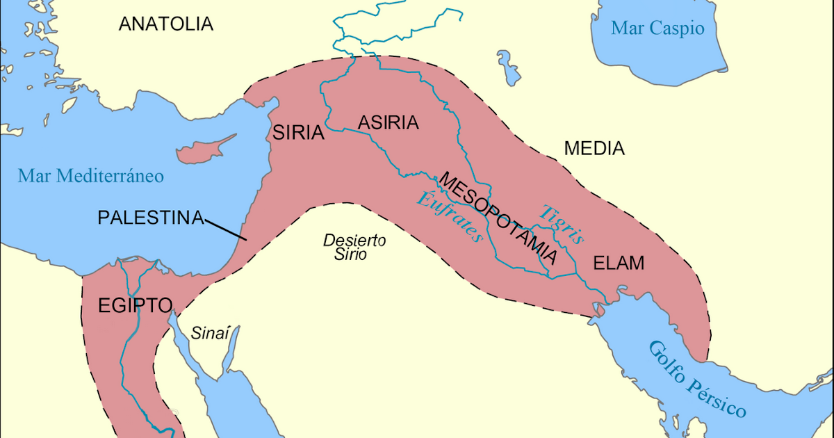 Athenehistoria: Mapa del Creciente fértil.