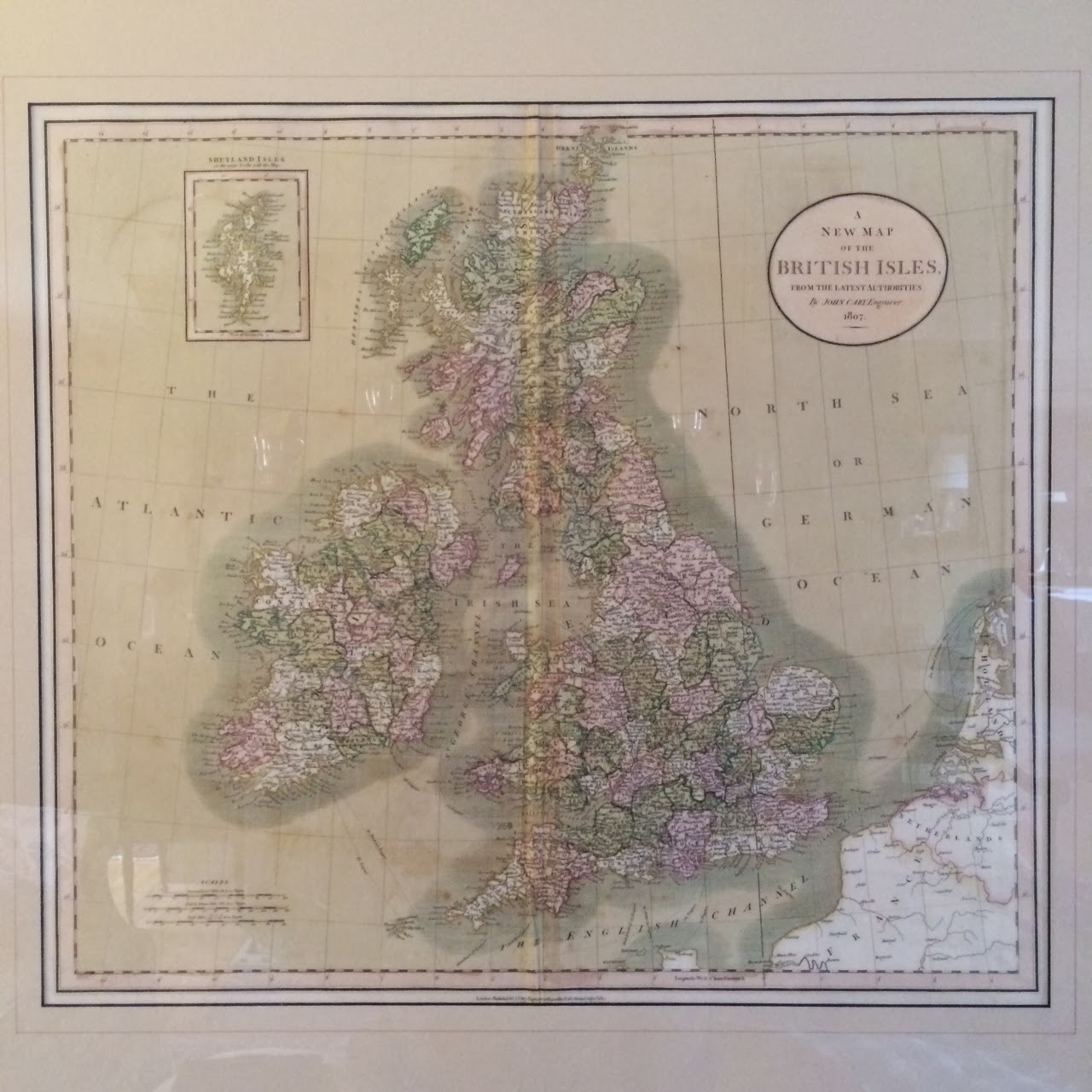 Content in a Cottage: Antiquarian Map of British Isles 1807