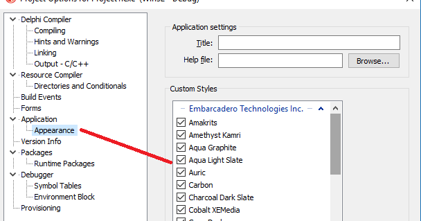 Applying Theme Or Style To A Delphi Application