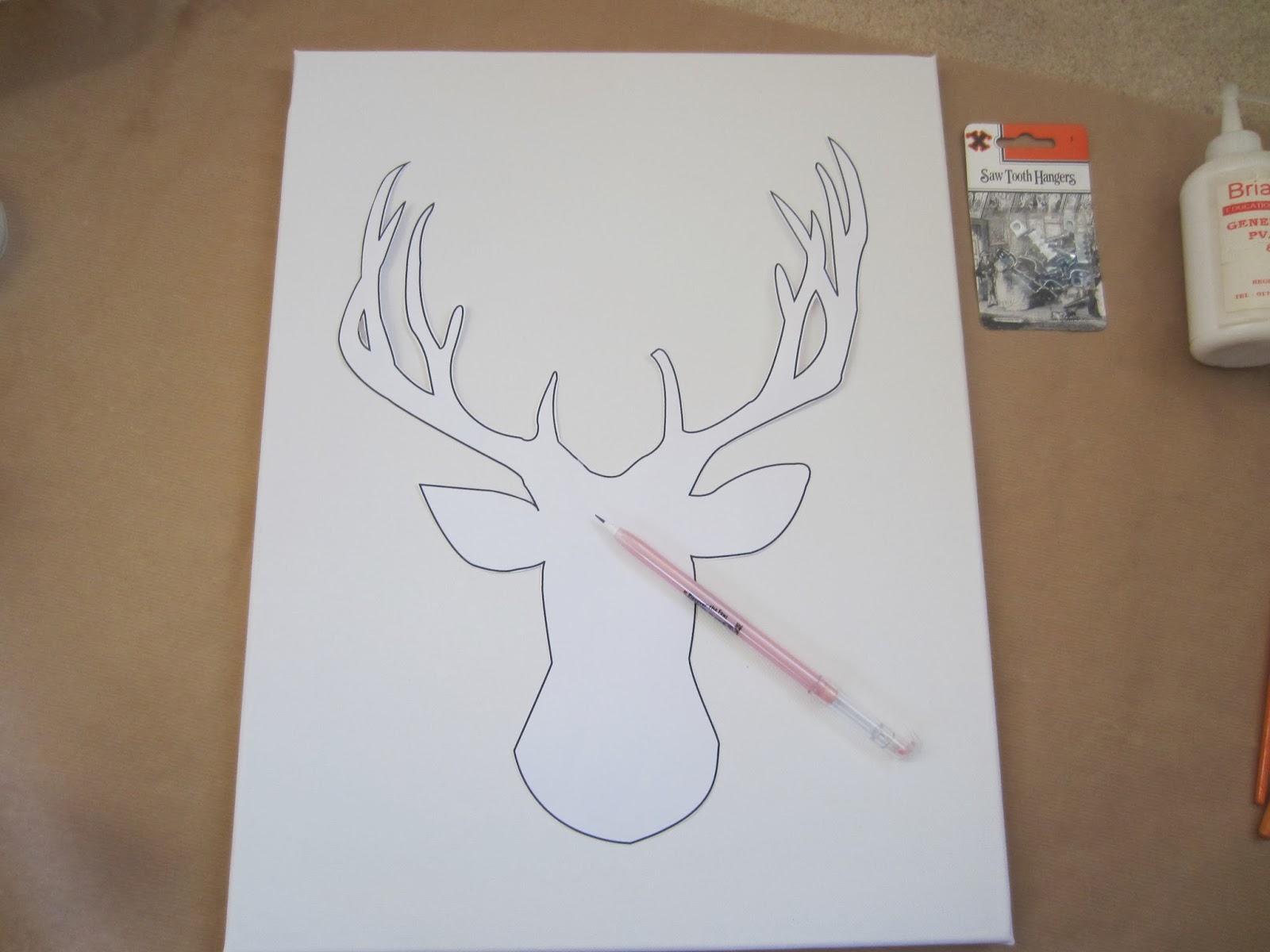DIY - Glitter Stag Head Canvas