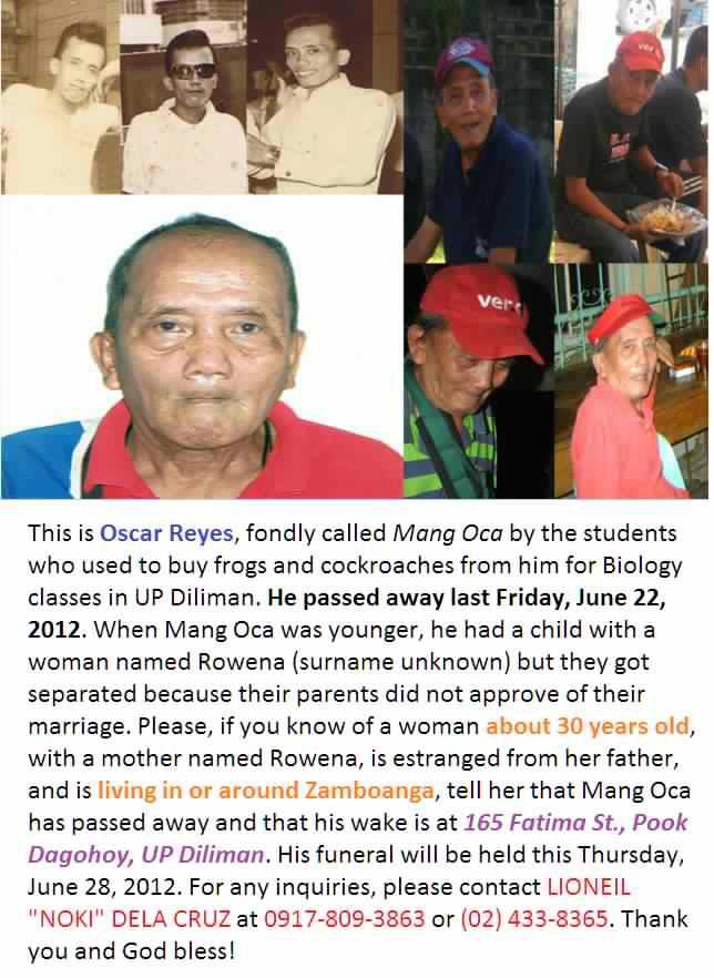 DILIMAN DIARY: Frog seller in UP Diliman dies, online search for long ... DILIMAN DIARY: Frog seller in UP Diliman dies, online search for long ...