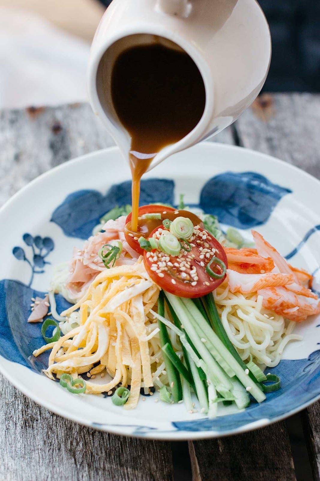 Cold Ramen Salad ( Hiyashi Chuka ) With Sesame Dressing - Yummy Recipe ...
