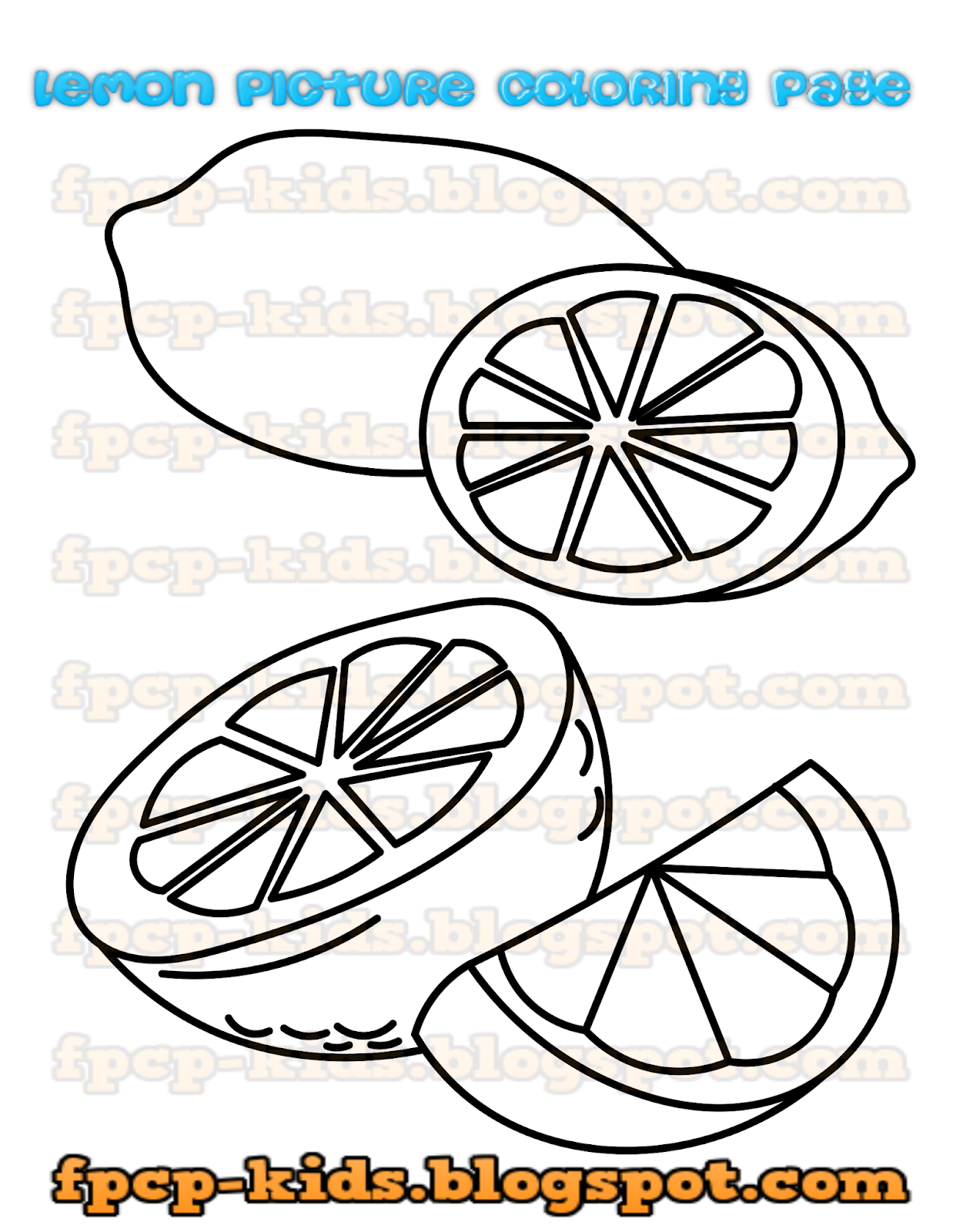 Lemon Picture Coloring Page - Free Printable Coloring Pages