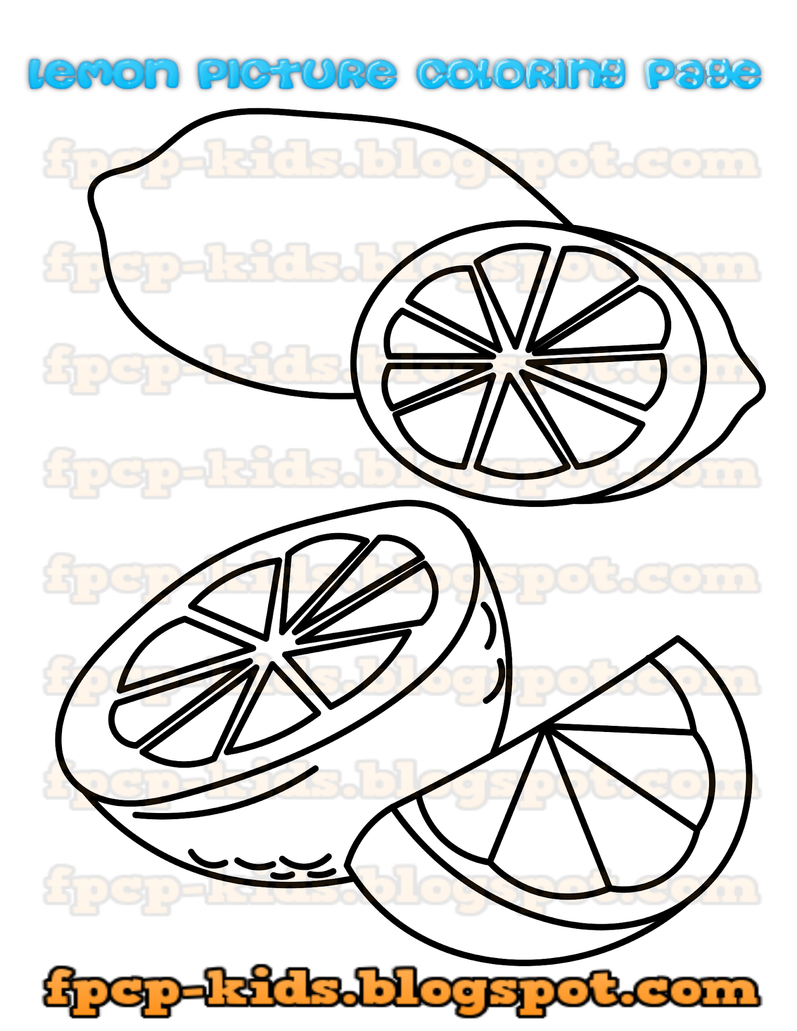 Lemon Picture Coloring Page - Free Printable Coloring Pages