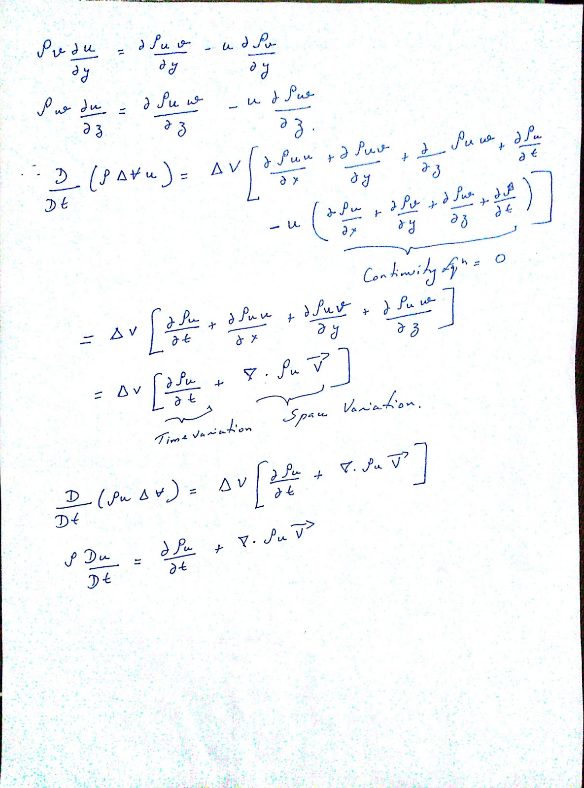 Lecture Notes: CFD - Derivation of Momentum Equation, Navier Strokes ...