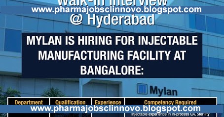 Mylan Laboratories Limited Walk-In Interviews on 20th Jan 2019 ...