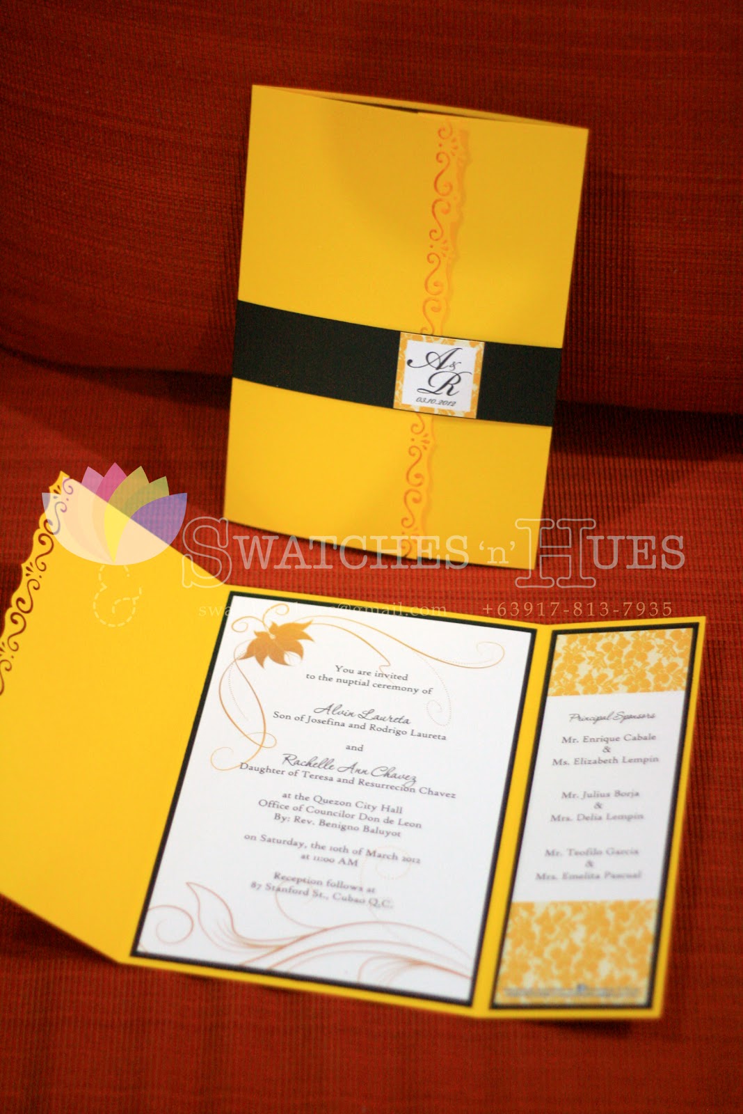 Swatches & Hues : Handmade with TLC: Yellow Gold & Black Civil Wedding ...