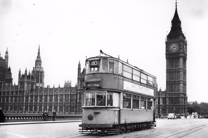 Historic Photos of the Last Trams in London in July 1952 ~ Vintage Everyday