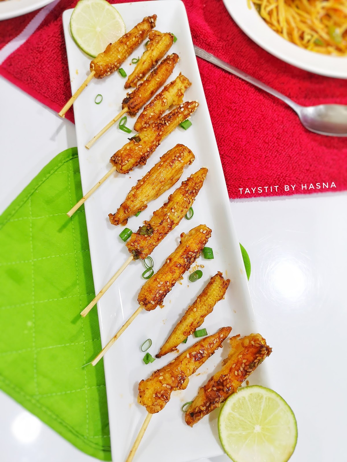 Taystit by Hasna: Crunchy Chilli Baby Corn Skewers
