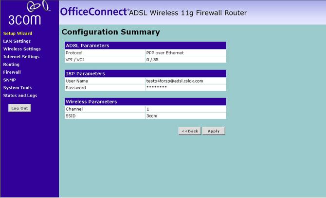 THAI-ADSL: การติดตั้ง ADSL modem 3Com OfficeConnect Wireless 11g Access ...