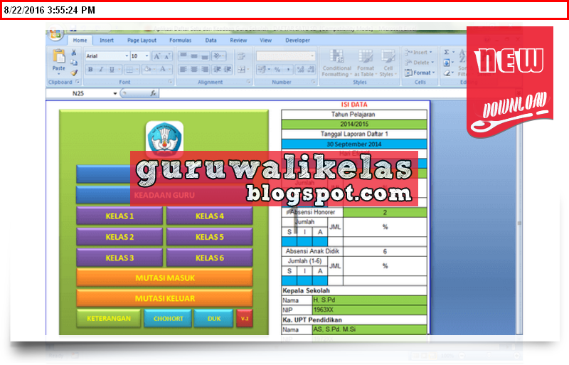 APLIKASI DAFTAR SATU DAN KEADAAN GURU SEKOLAH FORMAT MICROSOFT EXCEL ...