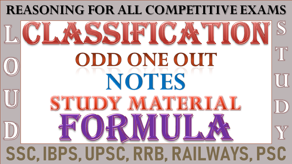 Classification : Odd One Out Reasoning Tips, Tricks and Examples