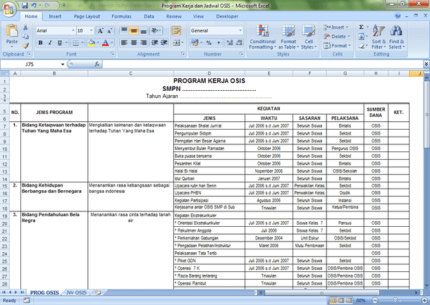 Contoh Program Kerja Osis Smp Download – Berbagai Contoh