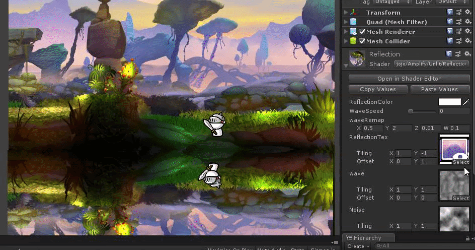 AmplifyShader 2D Water Reflection Shader