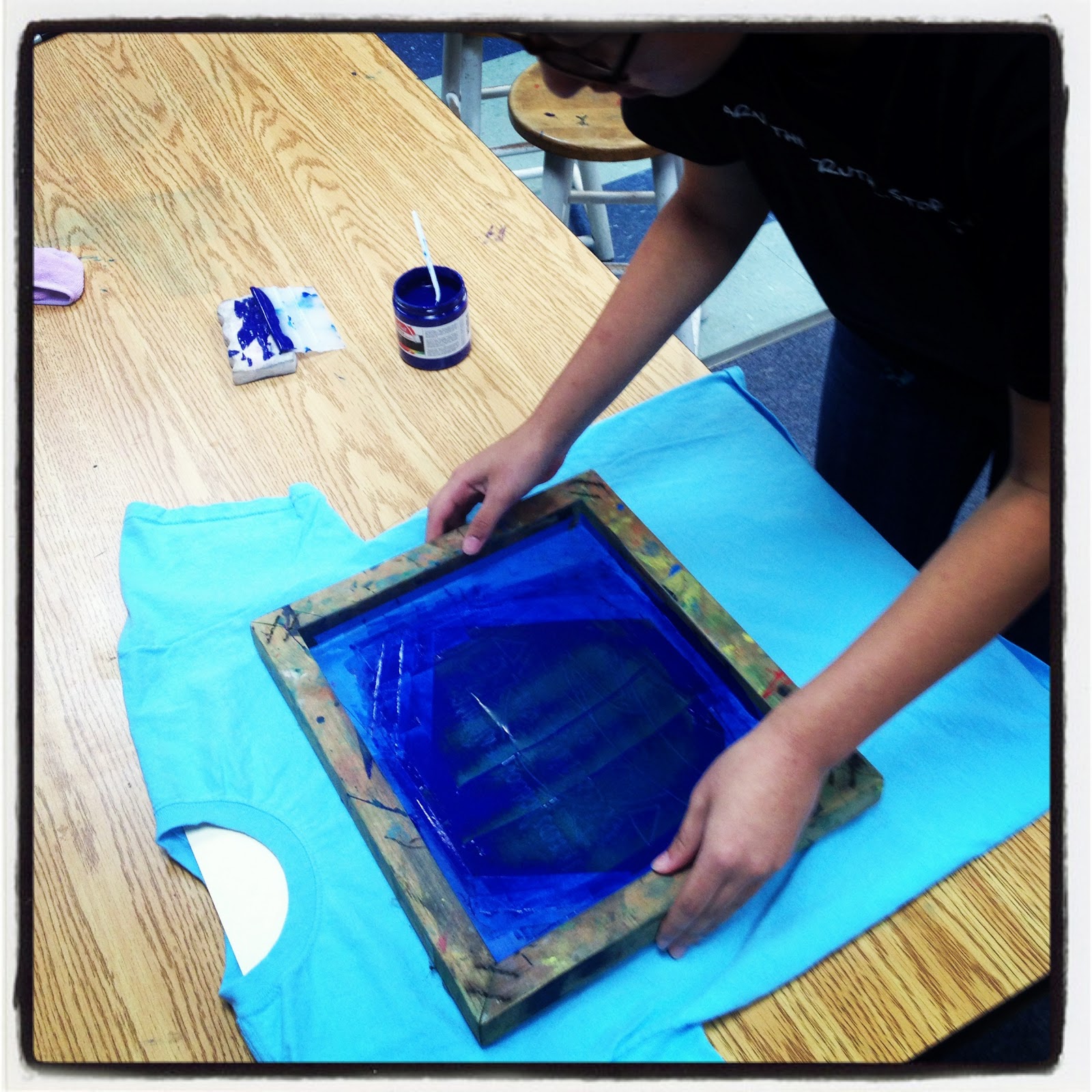 Friends School Art: 7th Grade - silk screening!