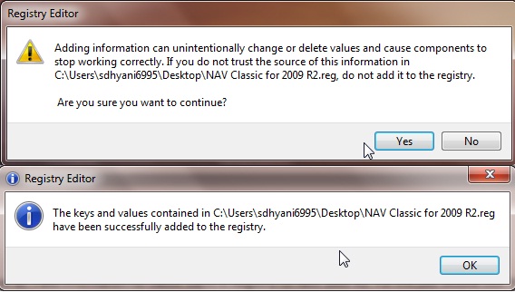 NAV 2009, 2009 SP1 and 2009 R2 in Same Machine Continued...