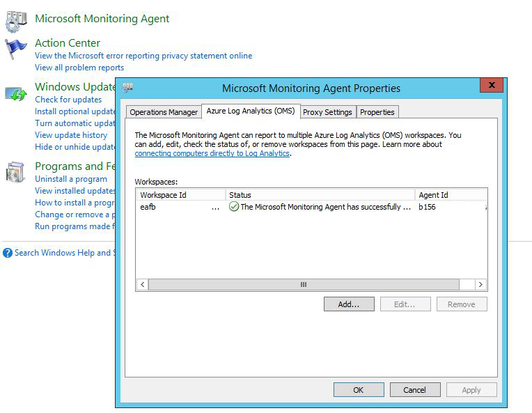Install and Configure the OMS Windows Agent