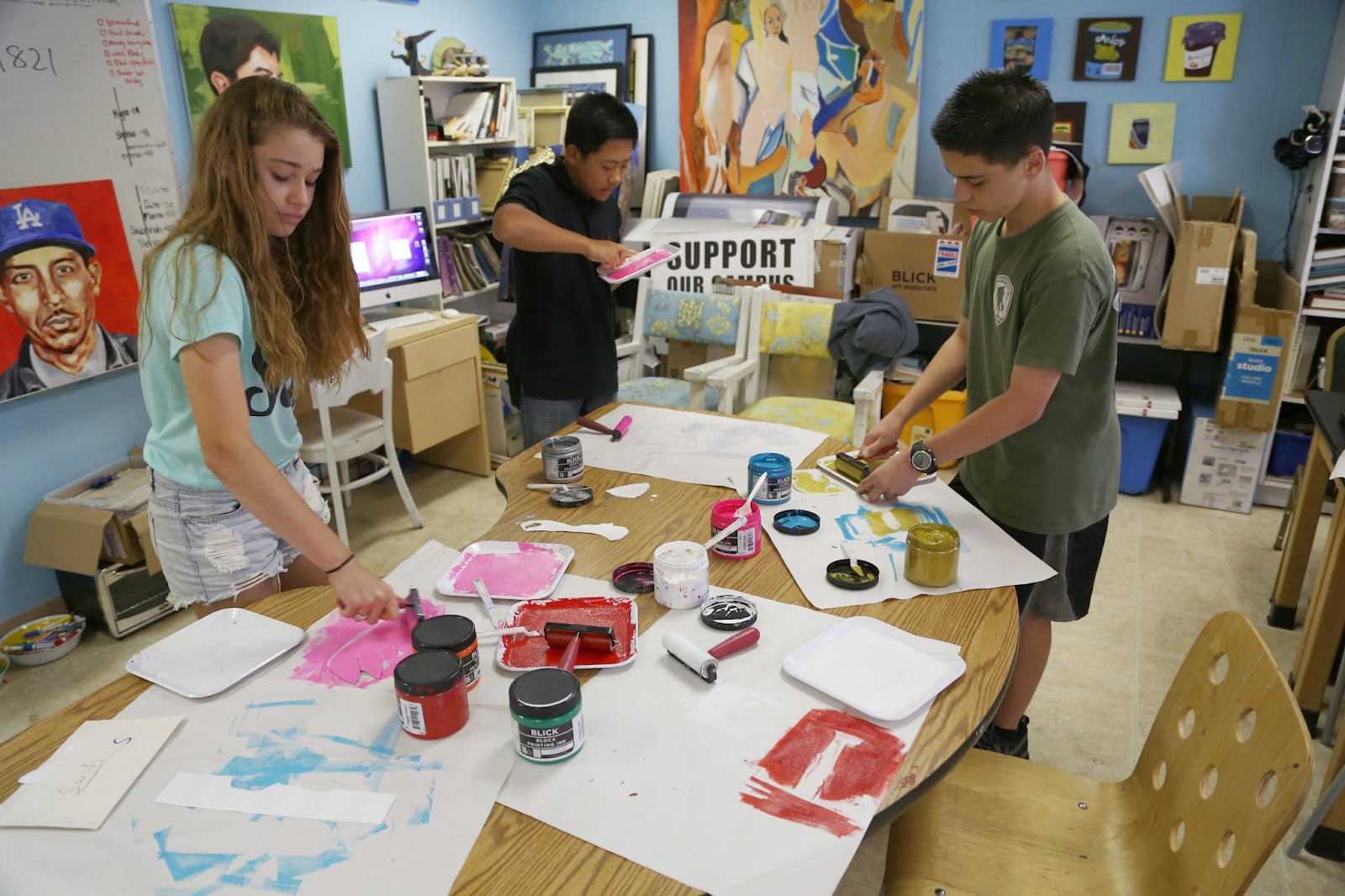 Grauer Art: Foam printmaking, 7th Grade Art