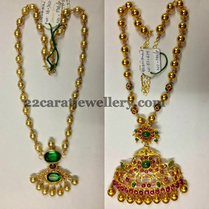 Gold Beads Jewelry Temple Lockets - Jewellery Designs