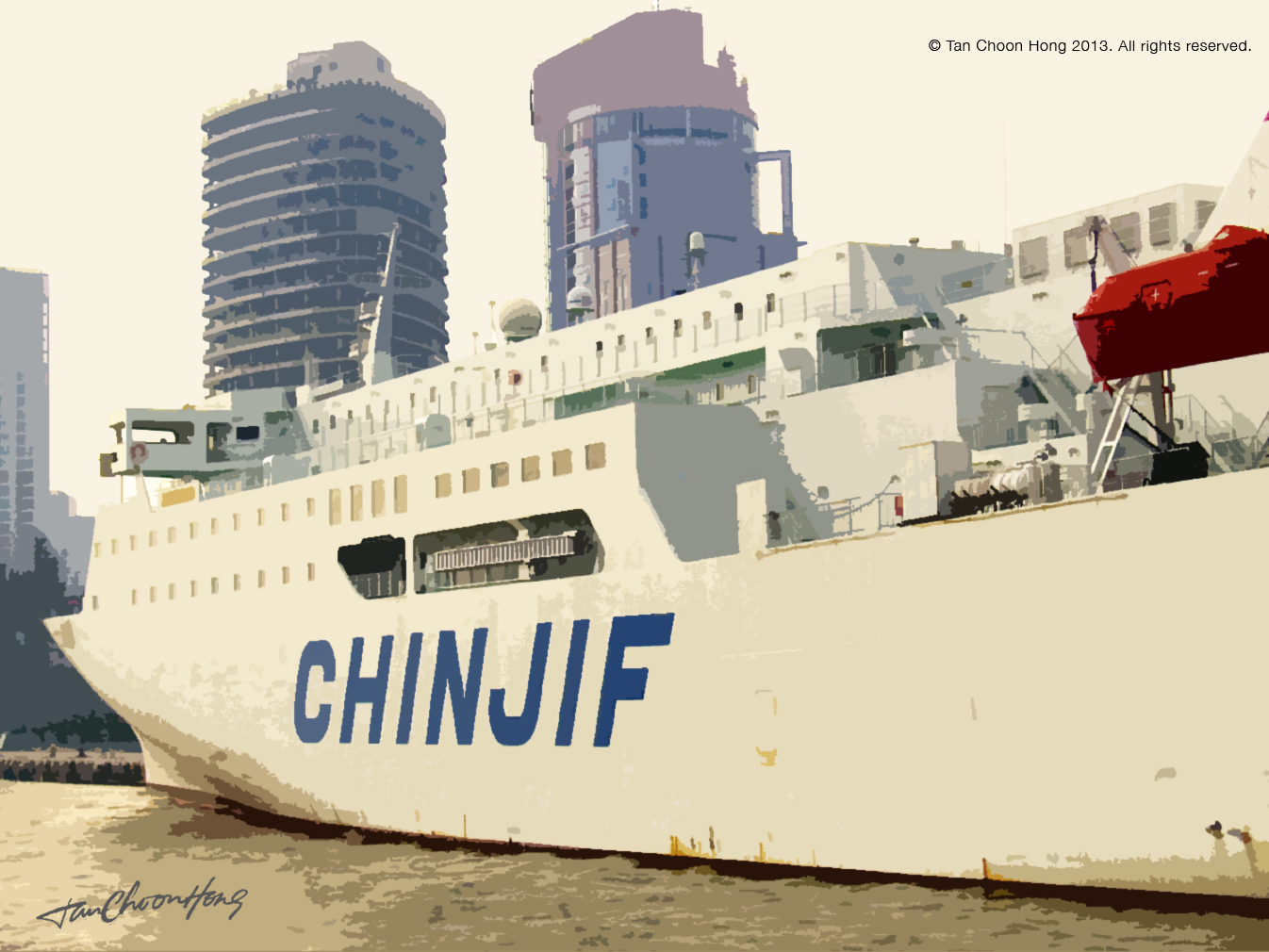 Shanghai, Virtually Painted by Tan Choon Hong: Shanghai Huangpu River