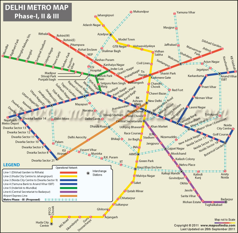 World Best Collection: Delhi Metro Phase 3 - Map