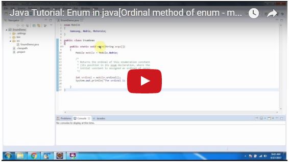 JAVA EE: Java Tutorial: Enum in java[Ordinal method of enum - mobile]
