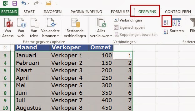 ExcelXL.nl: Excel - Invoegen van lege rijen in een tabel