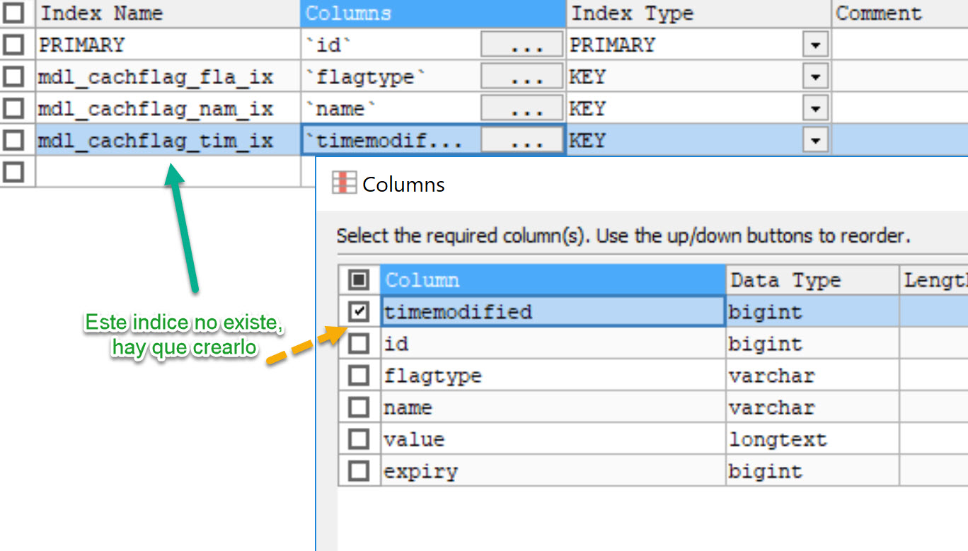 ¿Cómo evitar la demora en la tabla mdl_cache_flags de MySQL usando ...