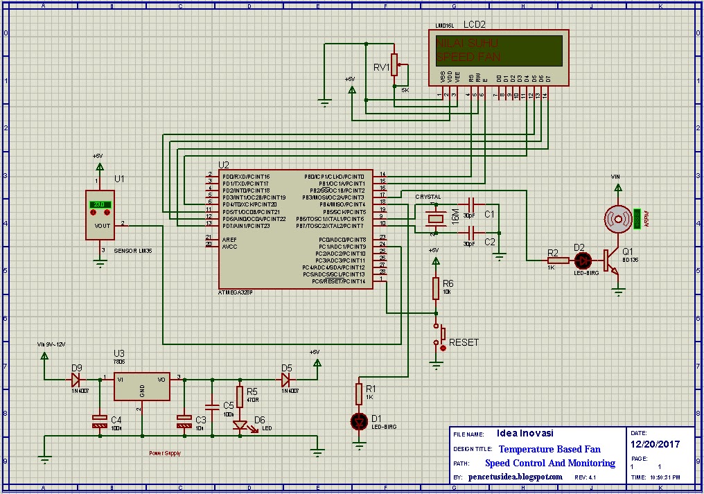 Projek Elektronik: Temperature Based Fan Speed Control & Monitoring