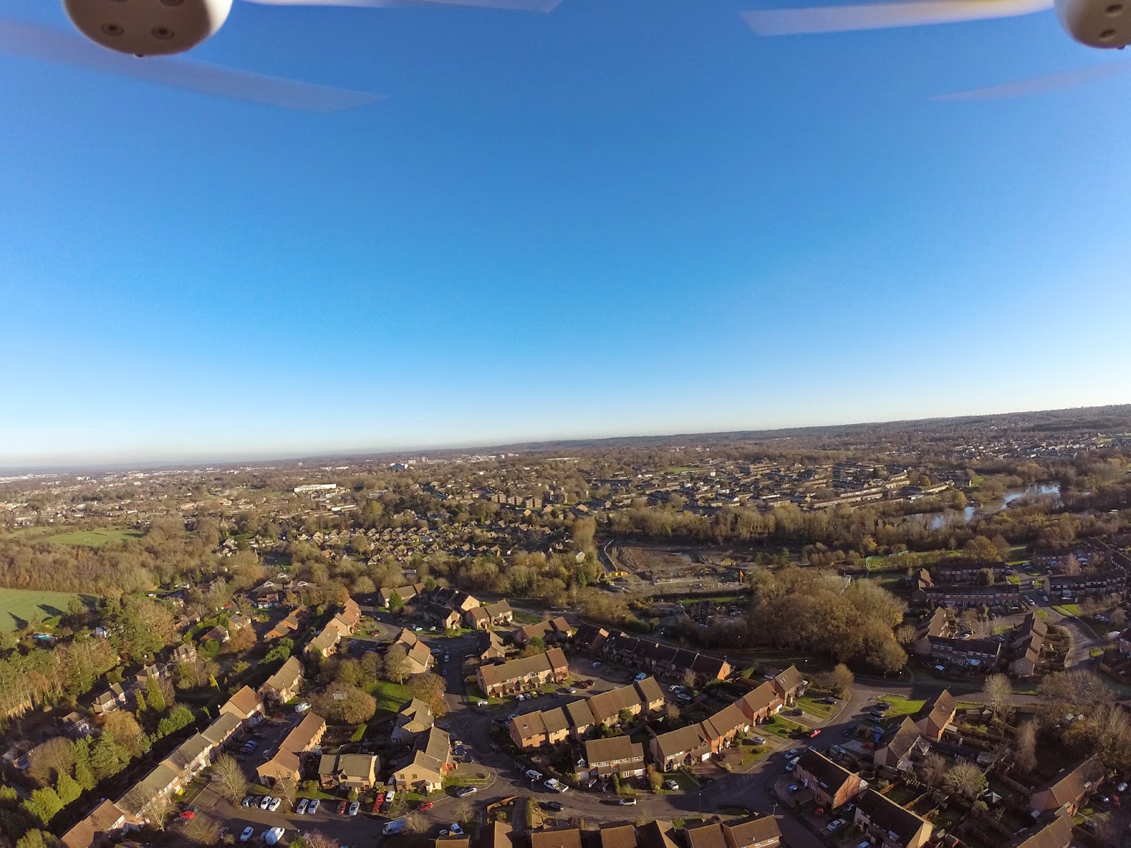Aerial Britain: FOUR PICTURES: Crawley from 275ft above Ifield West (on ...