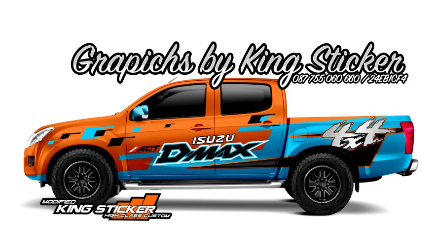 Cutting sticker - Decal vinyl ISUZU D-MAX | King Sticker bali