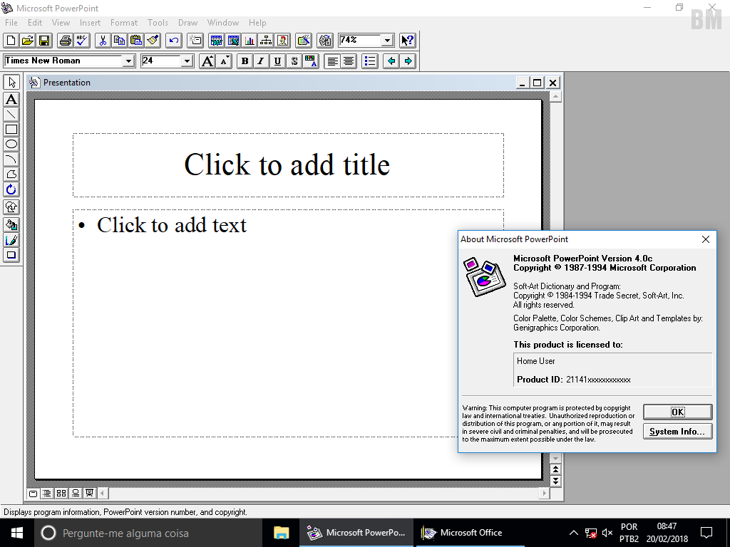 Instalando e usando o Microsoft Office 4.3 no Windows 10