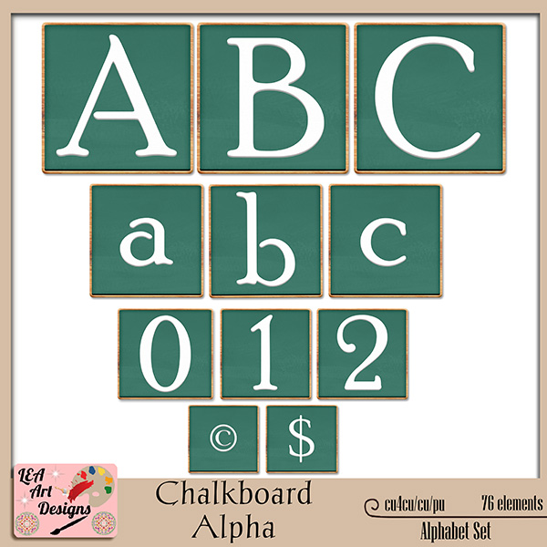 LEA Art Designs: CHALKBOARD ALPHA SET