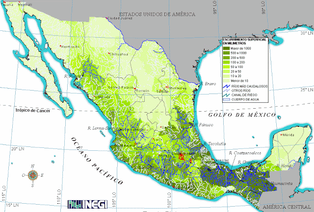 Geografía de México : Cuencas hídricas en México