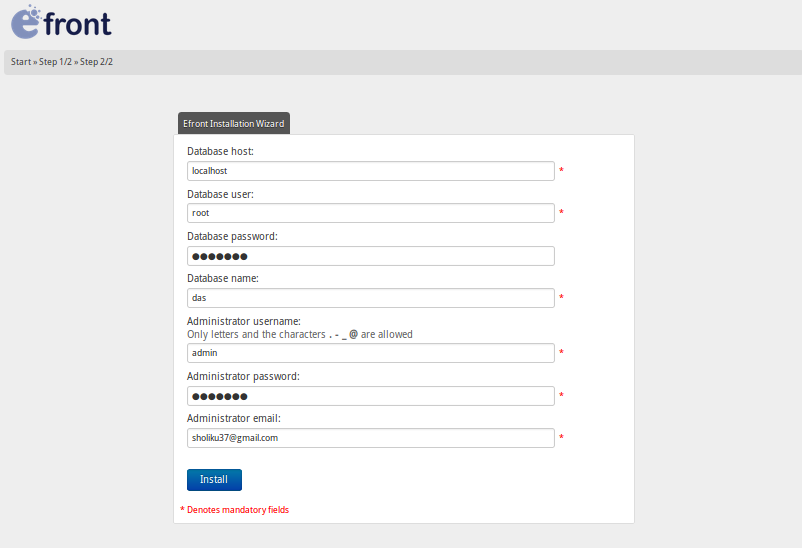 Instalasi LMS eFront 3.6.1 Linux Mint 17.3