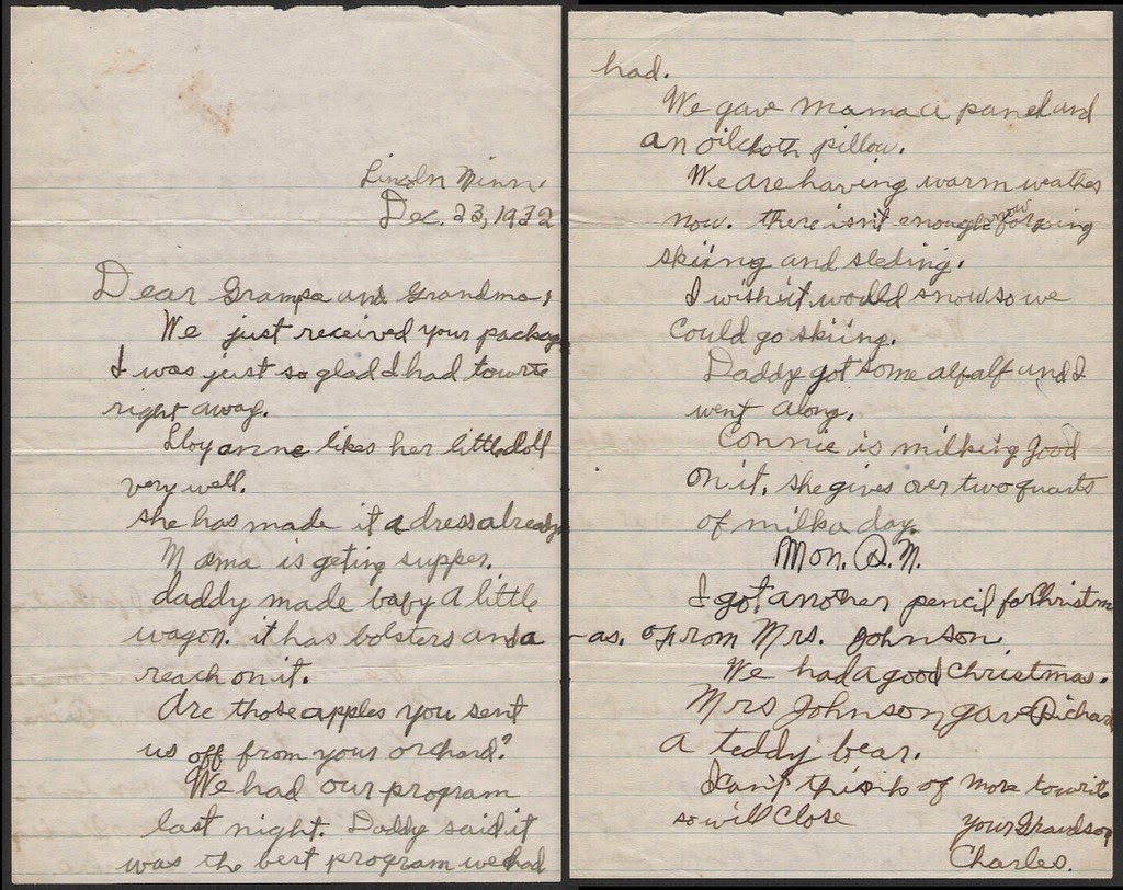 Nellie's Basket: Charles Walters, 1932 letter