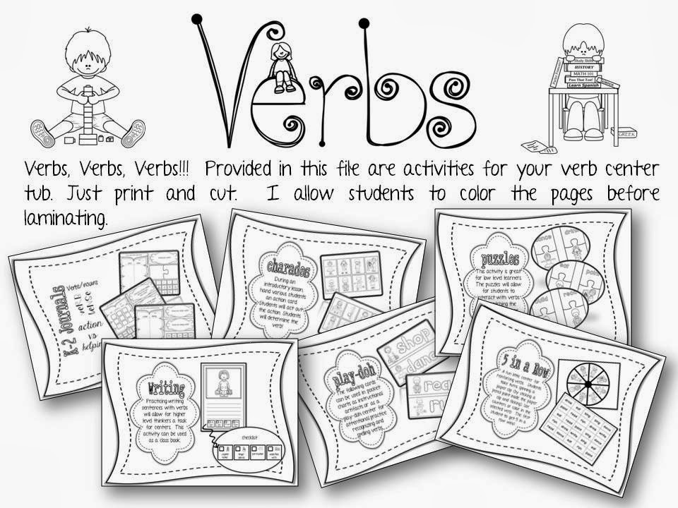 Primary Graffiti: Verbs {Interactive Journal Pages and Centers}