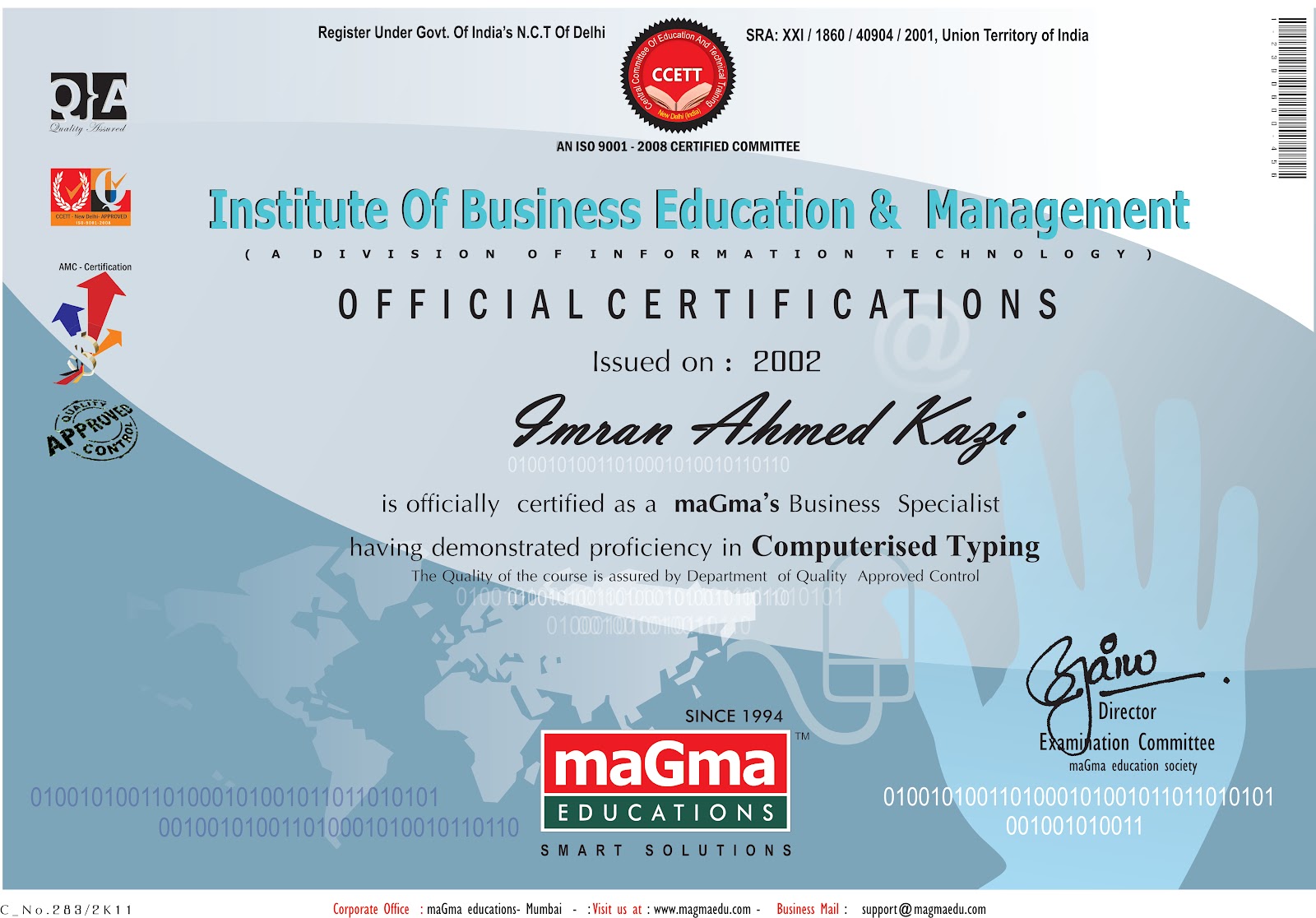 Please Visit Our New Web site www.ccettindia.org for more details ...