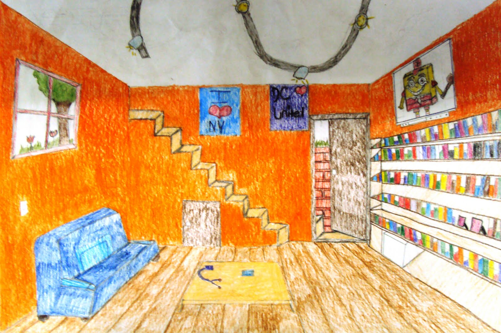 Art 1: One Point Perspective Room